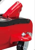 China 2 Ton Hydraulic Trolley Jack while wider frame Steel casters for longevity for sale