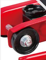 China 2 Ton Hydraulic Trolley Jack while wider frame Steel casters for longevity for sale