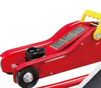China 2 Ton Hydraulic Trolley Jack while wider frame Steel casters for longevity for sale