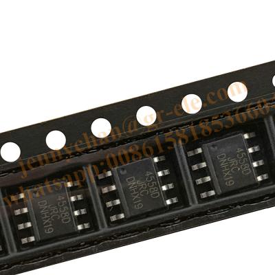 China New original JRC4558D SOP-8 Silkscreen 4558D operational amplifier chip patch for sale