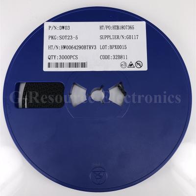 China SMD Lithium Battery Protection Chip DW03D SOT23-5 DW03 3000 Every REEL for sale