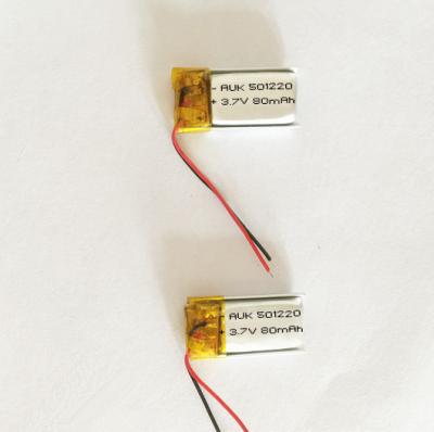China Custom LiPo Battery AUK501220 Customize 3.7V 80mAh LiPo For Bluetooth Device for sale