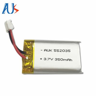China 1C 3.7V 350mAh Ultra Thin LiPo Battery 552035 Lithium Polymer Battery for sale