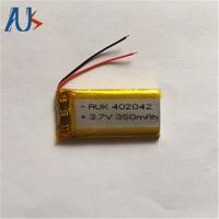 China AUK 402042 Custom LiPo Battery 3.7V 350mAh Customize Lithium LiPo Battery for sale
