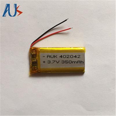 China AUK 402042 Custom LiPo Battery 3.7V 350mAh Customize Lithium LiPo Battery for sale