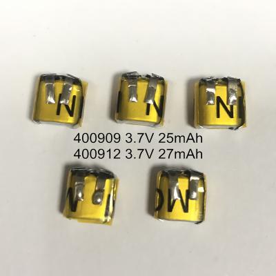 China 3.7V 4.2V Small LiPo Battery 25mAh 27mAh 400912 301012 Lithium Polymer for sale