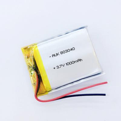 China Measure Device 3.7v 1000mah Polymer Lithium Ion Battery 803040 1C for sale