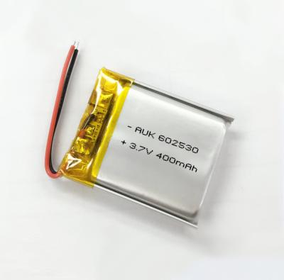 China KC UL1642 Certification Approved 602530 388mAh 400mAh Lipo Battery 3.7v 400mAh Lithium Polymer Battery for sale