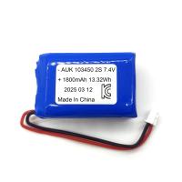 China Wholesale 7.4V 1800mAh Polymer Battery Pack For Beauty Devices, KC Certified 3.7V Li-Polymer Rechargeable Battery Model 103450 for sale