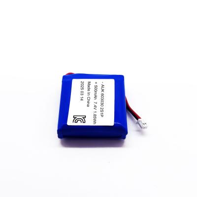 China KC Certified Polymer Lithium Battery Pack 603030 500mAh 7.4V 2S1P For Hydration Device And Massager Battery for sale