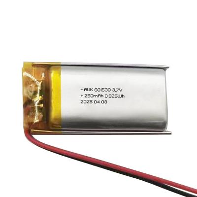 China 601530 250mAh 3.7V Li-Polymer Battery For Bluetooth Earphones, Neckband Fans, Electric Toothbrushes, And Facial Beauty Devices for sale