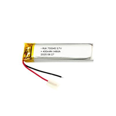 China AUKPOWER 701345 3.7V 400mAh 1.48Wh Polymer Lipo Battery for Digital Smart Speakers Bluetooth Earphones and Facial Cleansing Devices for sale