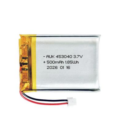 China Polymer Lithium Battery 3.7V 453040 500mAh 1.85Wh Lipo For Rechargeable Mouse Bluetooth Earphones And Beauty Devices for sale