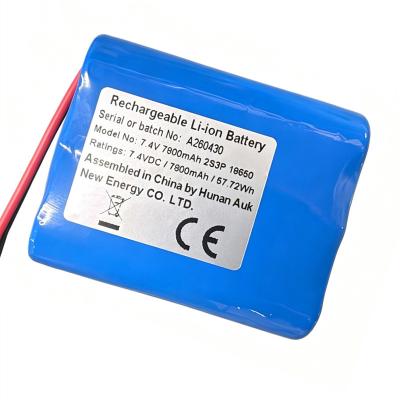 China AUK 7.4V 7800mAh 18650 Lithium ion Battery Pack 2S3P 57.72Wh With UN38.3 MSDS IEC62133 For Power Tools for sale