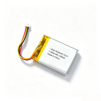 China AUK503040 3.7V 600mAh 3.2V 400mAh Lifepo4 Lipo Battery 503040 1.28Wh Battery With MSDS for sale