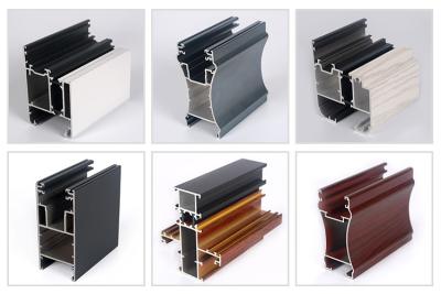 China Construction Alloy 6063 T5 Powder Coated Aluminium Door Profiles Extruded Aluminum Profiles for sale