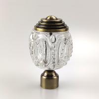 China Fashion Decorative Glass Curtain Rod Finials End Cap for sale