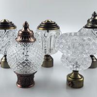 China Fashion Decorative Glass Curtain Rod Finials End Cap for sale