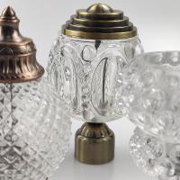 China Fashion Decorative Glass Curtain Rod Finials End Cap for sale