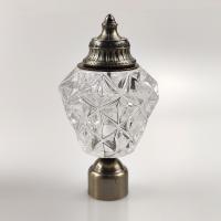 China Fashion Decorative Glass Curtain Rod Finials End Cap for sale