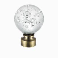 China Decorative Round Ball Glass Curtain Rod End Caps Simple Design for sale