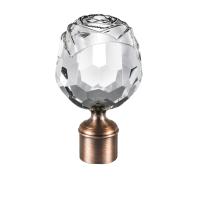 China Hot  Sell Crystal Glass Curtain Finials/ Wrought Iron Curtain Rods for sale