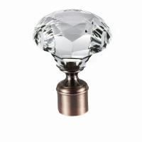 China Hot  Sell Crystal Glass Curtain Finials/ Wrought Iron Curtain Rods for sale