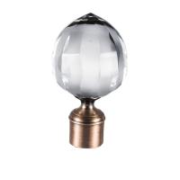China Hot  Sell Crystal Glass Curtain Finials/ Wrought Iron Curtain Rods for sale