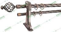 China Spiral  Metal Double Twisted Curtain Pole Set With Accessories for sale