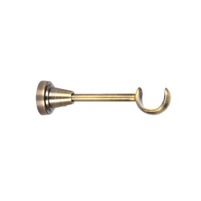 China Modern Single Metal Curtain Rod Bracket in Bronze Double Hook Design for sale