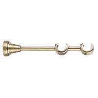 China Modern Single Metal Curtain Rod Bracket in Bronze Double Hook Design for sale