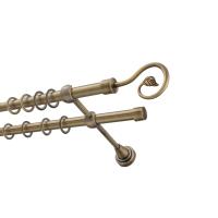 China Modern Single Metal Curtain Rod Bracket in Bronze Double Hook Design for sale