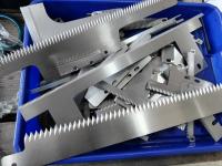 China Custom Toothed Long Industrial Blade, High Wear Resistant Sharp Serrated Blade for Packaging Paper Plastic Film Cutting for sale