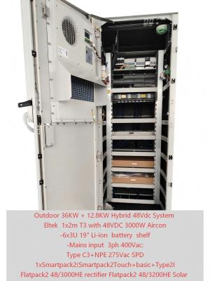 China Telecom Hybrid System Solar Outdoor Cabinet 36KW+12.8KW with Smartpack 2 Controller for sale
