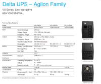 China Agilon Family VX Series Delta AC UPS Systems 500VA 1000VA 1500VA for sale