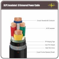 China Copper Conductor LV Armoured Electrical Cable , 4 Cores Steel Wire Armored Cable for sale