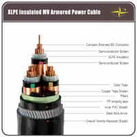China Copper Conductor LV Armoured Electrical Cable , 4 Cores Steel Wire Armored Cable for sale