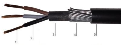 China 0.6 / 1 kV Copper Conductor PVC Insulated Cables with Galvanized Steel Wire Armoured Power Cable for sale