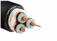China 6 / 10KV 3 Core Stranded Copper Steel Wire Armoured Electrical Cable / Power Cable for sale