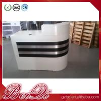China Modern White Reception Counter Checkout Desk for Supermarket Salon 120cm for sale