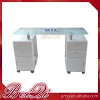 China Vintage Leather Reception Desk Salon Counter Front Desk Beauty Salon Furniture for sale