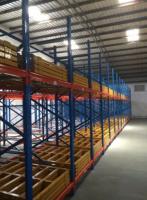 China 50mm 75mm Pitch Push Back Pallet Racking Heavy Duty For Warehouse Storage for sale