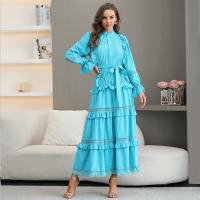 China Embellished Patchwork Bell Sleeve Lace Dress 100% Cotton Fabric for sale