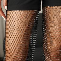 China Long Sleeve Botton Up V-Neck Top And Suit Short With The Sheer Crystal Mesh Pant Women'S Two Piece Jumpsuit for sale