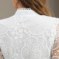 China Mesh Layered Ladies Lace Dresses OEM Lace Trim Long Sleeve Dress for sale