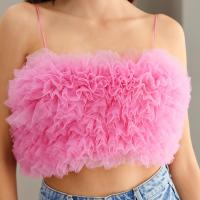 China Solid Color Spaghetti Strap Crop Tank Top Sleeveless Pretty Furry for sale