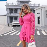 China Bodycon Trim Ladies Lace Dresses Sexy Hollow Out High Street A Line O Neck for sale