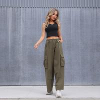 China V Collar Cargo Pants And Crop Top Set 65% Polyester 35% Cotton for sale