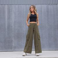 China V Collar Cargo Pants And Crop Top Set 65% Polyester 35% Cotton for sale