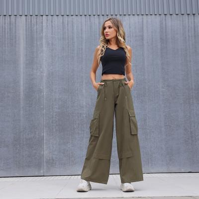 China V Collar Cargo Pants And Crop Top Set 65% Polyester 35% Cotton for sale